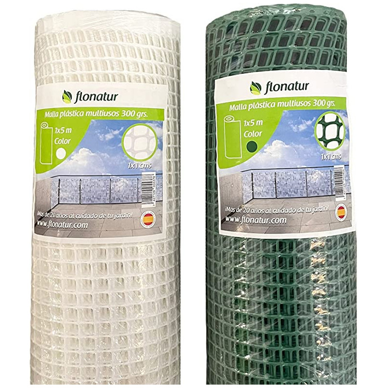 Malla Plástica Cuadrada 1x5m Blanca | Protección y Diseño Compacto