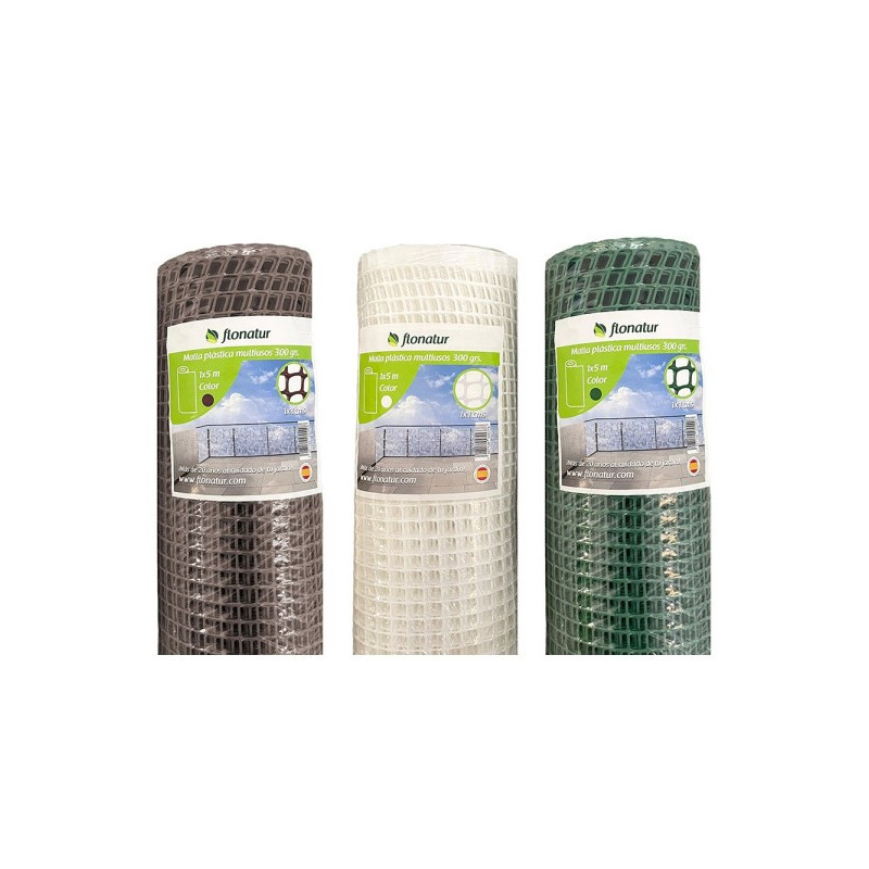 Malla Plástica Cuadrada 1x10m Marrón - Ideal para Balcones y Jardines